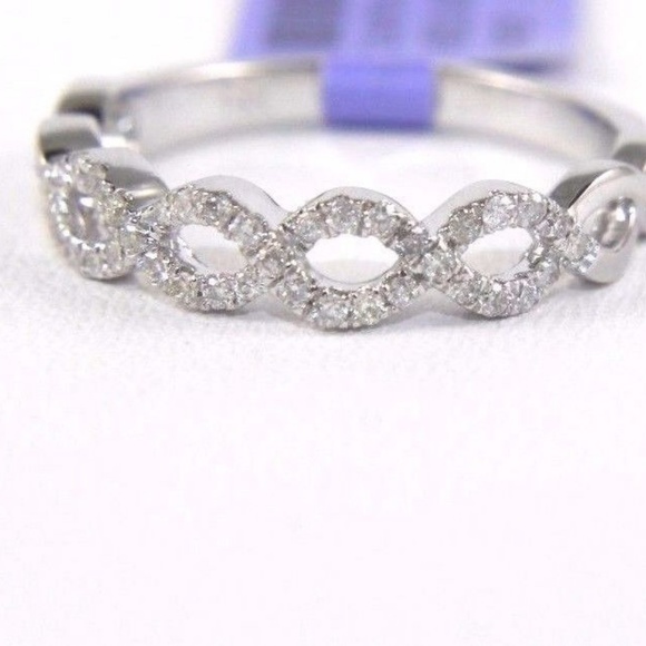 Jewelry | Diamond Weave Pave Ladys Ring Band 14k Wg 25ct | Poshmark